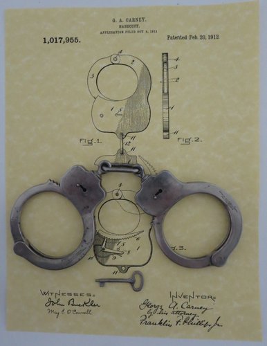 Invention of swing handcuff by George Carney