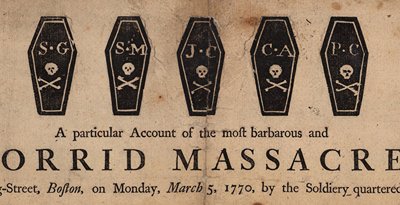 From a 1770 broadside, Depicting the first letter initials of the first ...