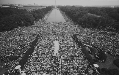 People gathered in Washington in protest for jobs and freedom.