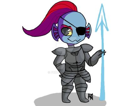 Undyne challenges Asgore but he won't attack so he trains her