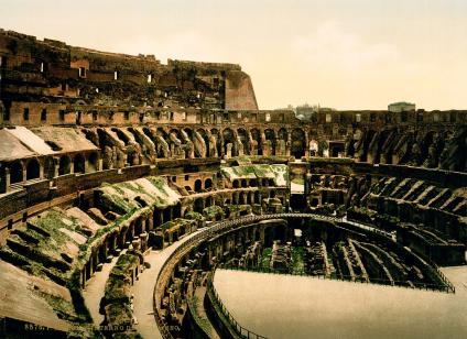 A photo of the inside of the Colosseum taken in the late 1800s. Photo ...