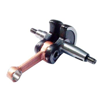 The crankshaft: it is a shaft driven by a crank.