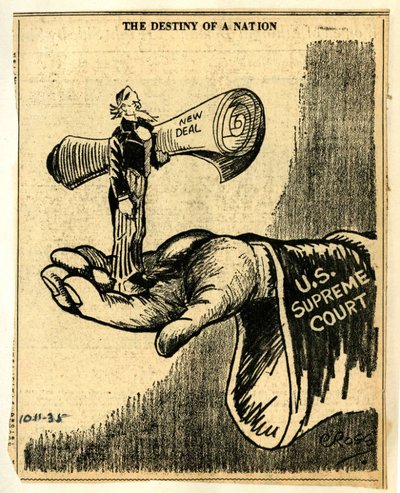 Political cartoon of the New Deal
