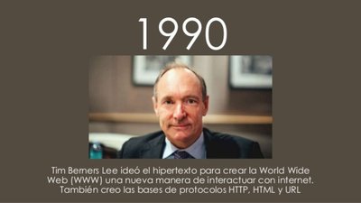 1991 Tim Berners Lee, crea la Word Wide Web