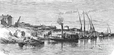 This was the Suez Canal at the time it was being built and designed by ...