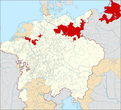 1618 - The Margraviate of Brandenburg and the Duchy of Prussia combine ...