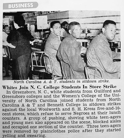 Three-hundred plus students had joined the protest at Woolworth's and Kress