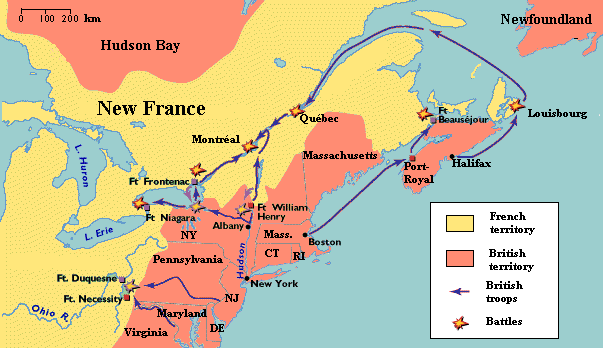 A map of the battle locations and the travelling directions of the ...