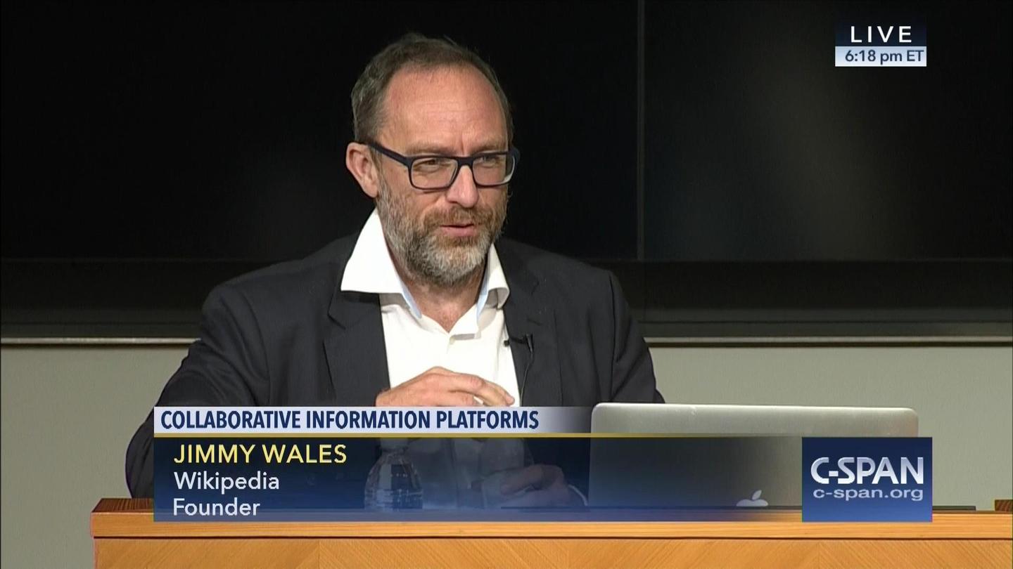 I chose this picture because it is a picture in action of Jimmy Wales ...