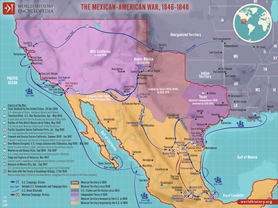 Mexican American War- War with Mexico and U.S. The U.S won territory