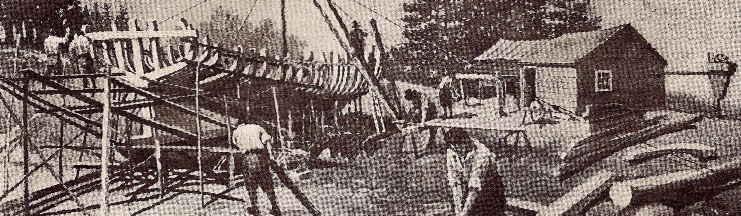 Country folk Working as ship builders in the 1700s