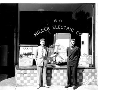 Henry G. Miller, pictured on the right, founded Miller Electric Company ...