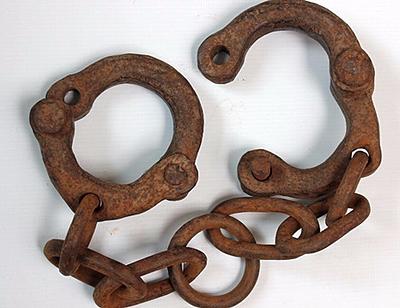 Leg Irons used to restrain convicts, Sourced from Convict creations