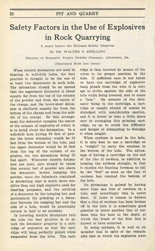 Walter O. Snelling, director of research at Trojan Powder Co., shared ...