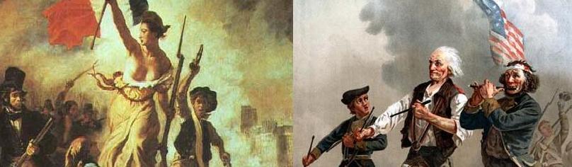 The French Revolution(Left)and the American Revolution(Right.