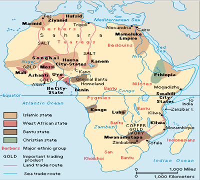 Map of Pre-Colonial African Regions