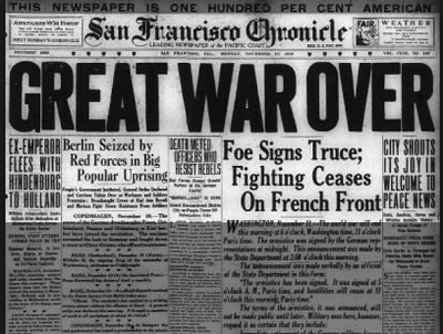 11th November 1918- World war 1 ends