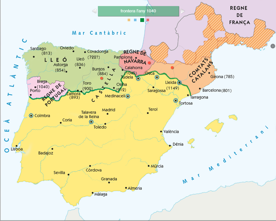 La frontera entre al-Àndalus i el Regne de Lleó es situa, de moment, al ...