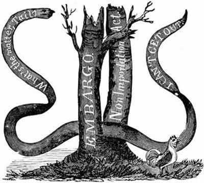 1809 - Non intercourse Act - An act that Barred trading with France and ...