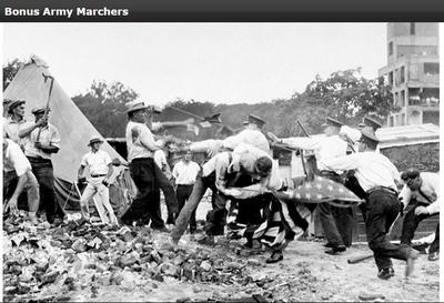 Guards clash with Bonus Army marchers - 1932