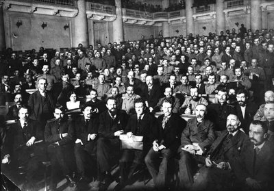 This image displays the meeting of the First All-Russian Congress of ...