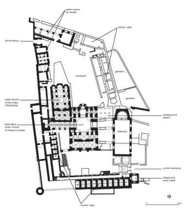 PLAN OF THE MONASTERY AT HOSIOS LOUKAS