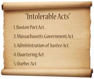 These are the five Intolerable Acts.