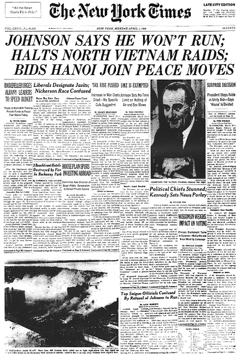 Johnson Bows Out - March 31, 1968