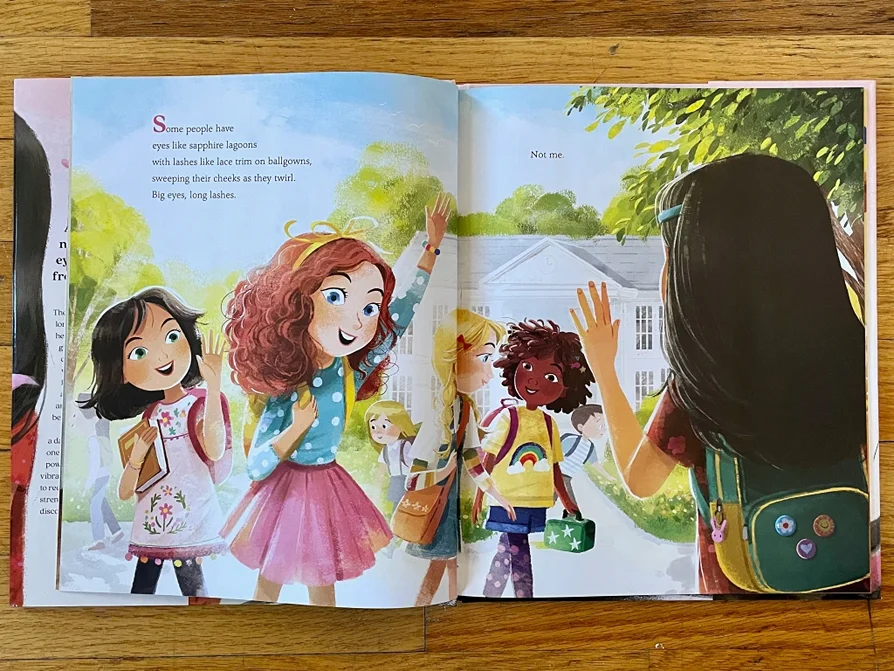 Page 1 - image depicts the character foils (other kids) and the girl ...
