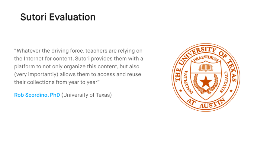 Read Sutori's Evaluation in full.