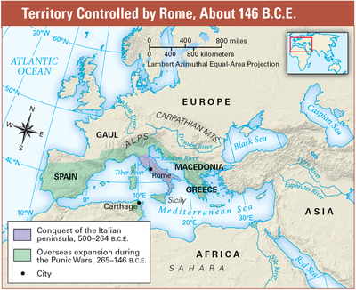 Roman territory after the Punic Wars