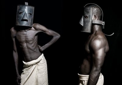 Iron masks, used to prevent a slave from slouching