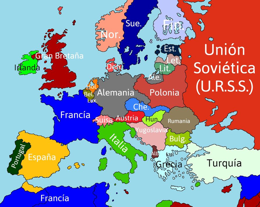 La mapa de Europa en 1919
