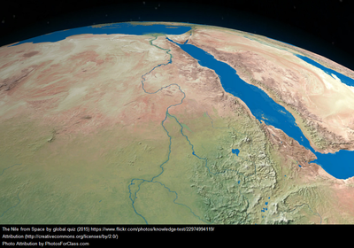 Map of the Nile River from space. URL Photosforclass.com