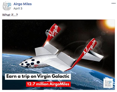 April 3, 2018 AirGo Miles began brainstorming what our promotions might ...