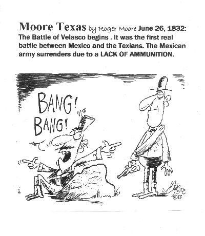 Battle of Velasco cartoon by Roger Moore.