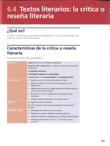 La crítica o reseña literaria