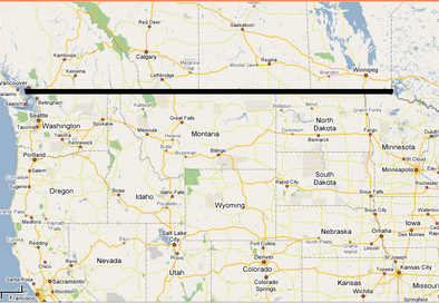43rd Parallel North Map