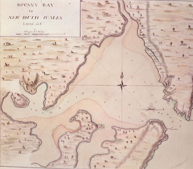 Map of Botany Bay in New South Wales