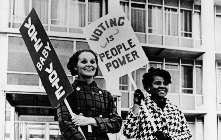 Women protesting for their right to vote.