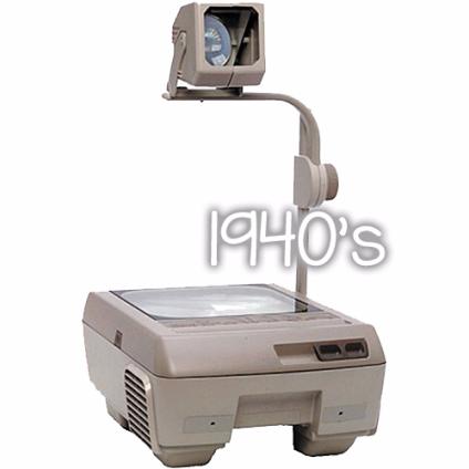 The 1940's introduced the overhead projector. This was a unique way for ...