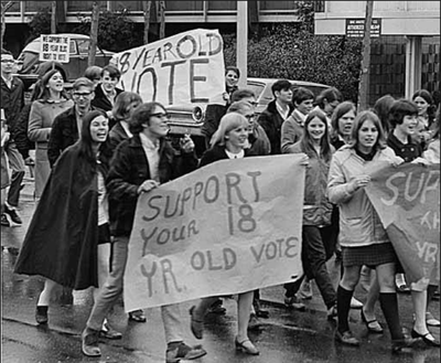 these are people protesting the right for 18 year olds to vote
