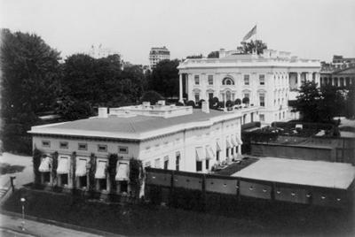1909-White House West Wing was enlarged.