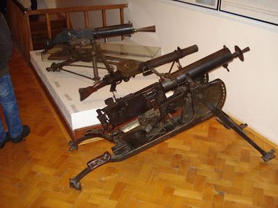 A collection of early machine guns.