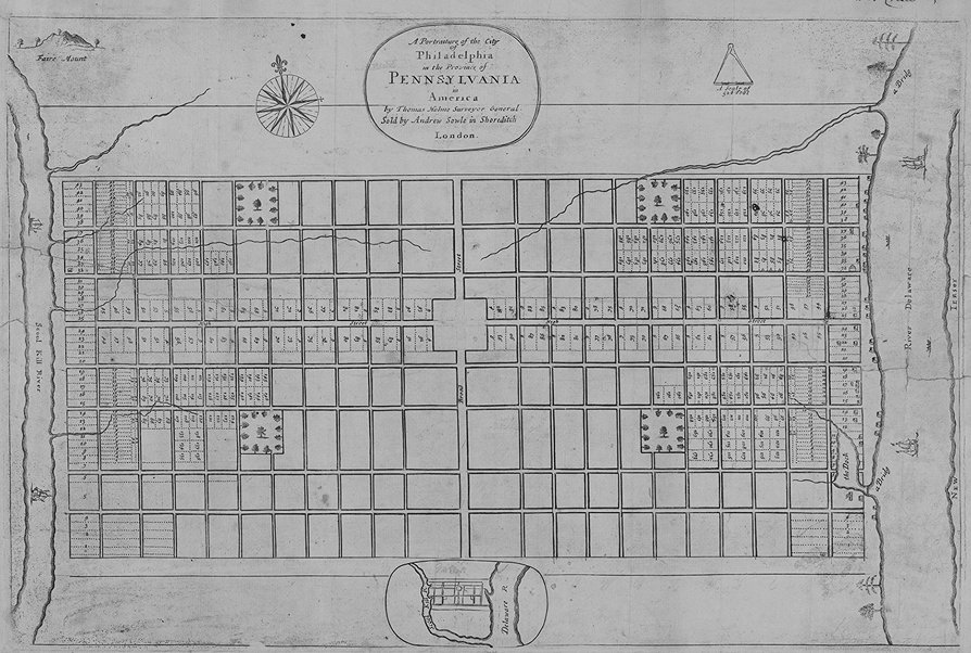 Figure 3: Philadelphia, the Penn Plan by Thomas Holme Surveyor General ...