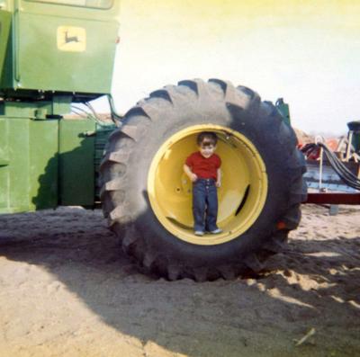 Evan Williams on the family farm in Clarks on his second birthday in ...