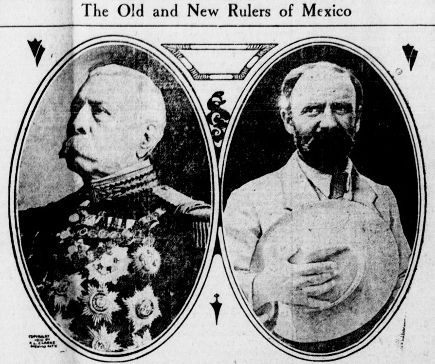 President Porfirio Diaz (left) and Francisco I. Madero Jr. (right ...