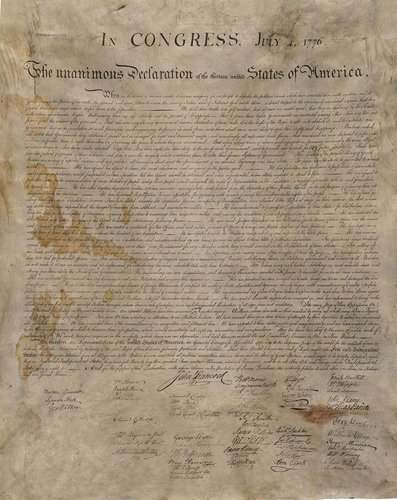 This is an image of a copy of the Declaration of Independence.