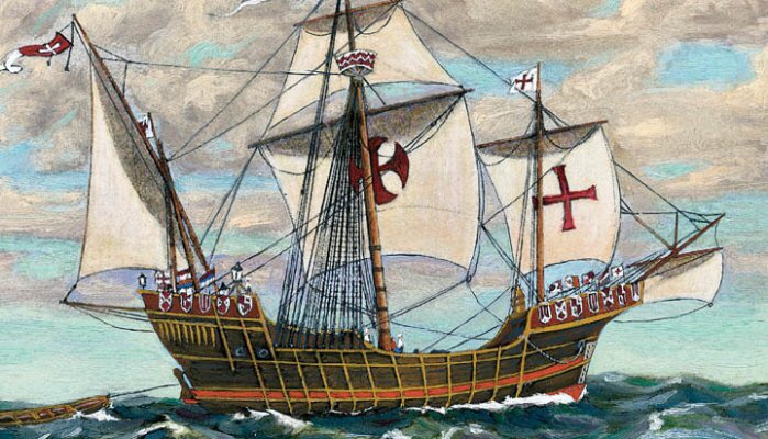 Caravel: A small, three masted sailing ship that allowed sailors to survive storms at sea better ...