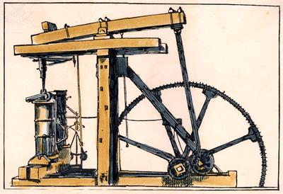 Steam Engine by James Watt, 1788. Fine Art. Britannica Image Quest ...